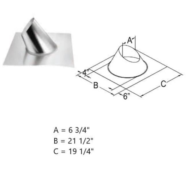 Duravent D46DVA-F12 4 x 6 in. Direct Vent Pro Steep Roof Flashing - 7 ...
