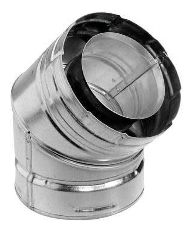 DuraVent 5" x 8" Inner Diameter Galvanized 45 Degree Elbow Stove Pipe ...