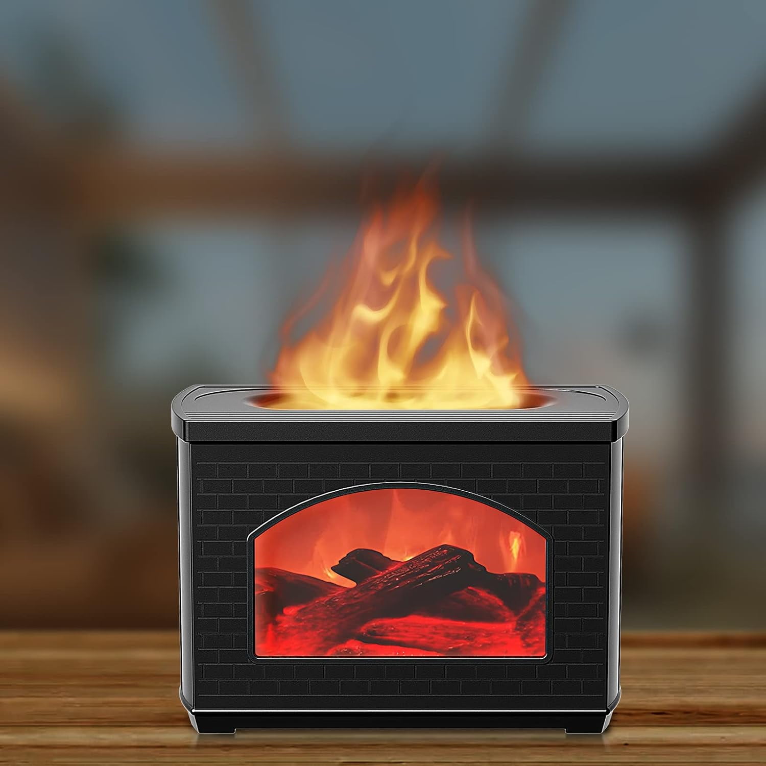 Durcord 3-in-1 Aroma Diffuser, 270ml Flame Humidifier with Fireplace Light, Black - Walmart.com