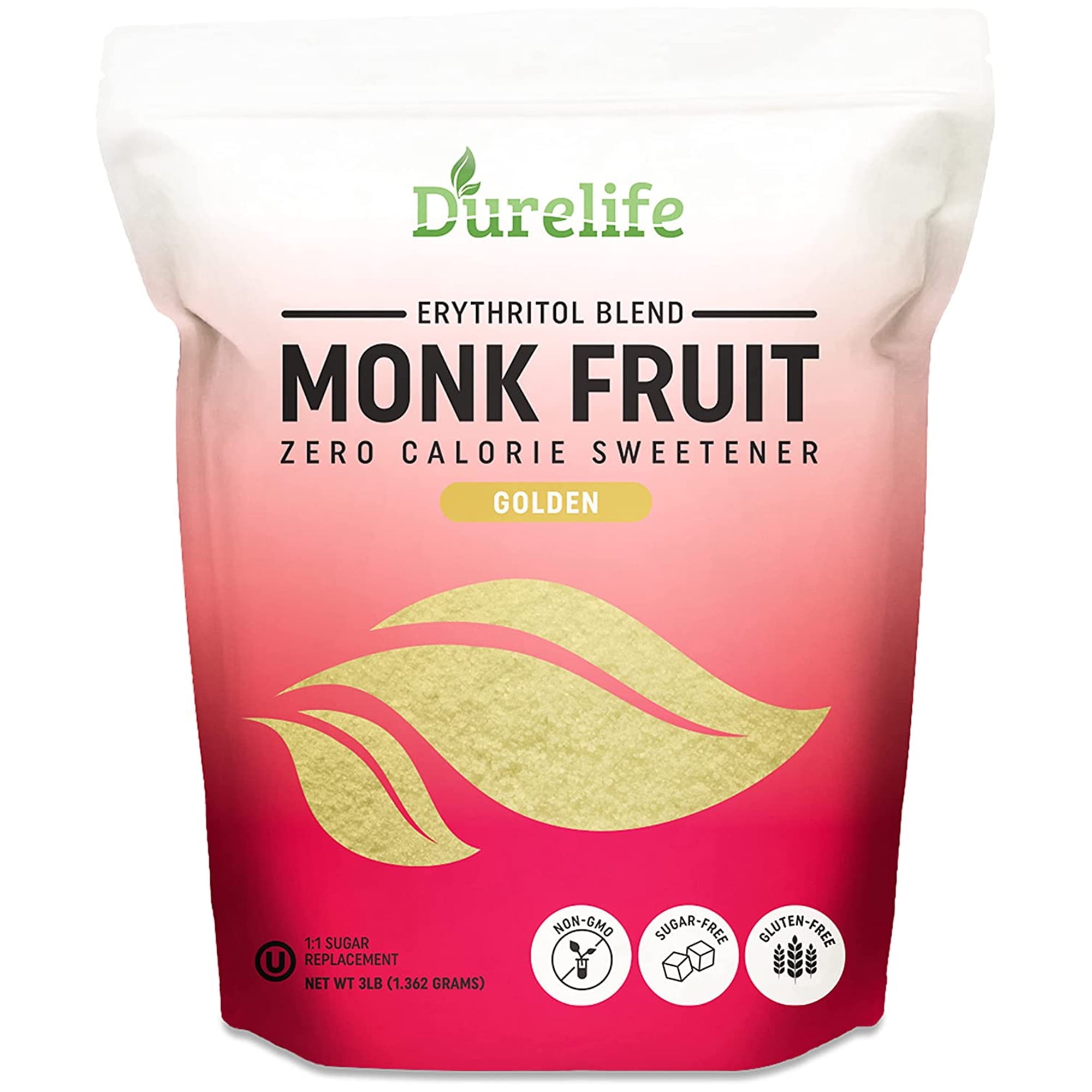 DureLife Erythritol Golden Monk Fruit Sweetener, Keto Brown Sugar ...