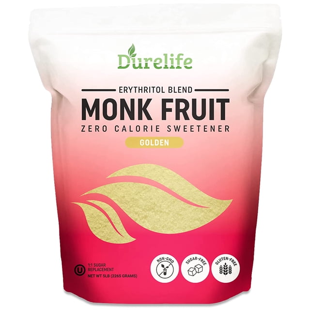 DureLife Keto-Friendly Golden Monk Fruit Sweetener Alternative, Sugar ...