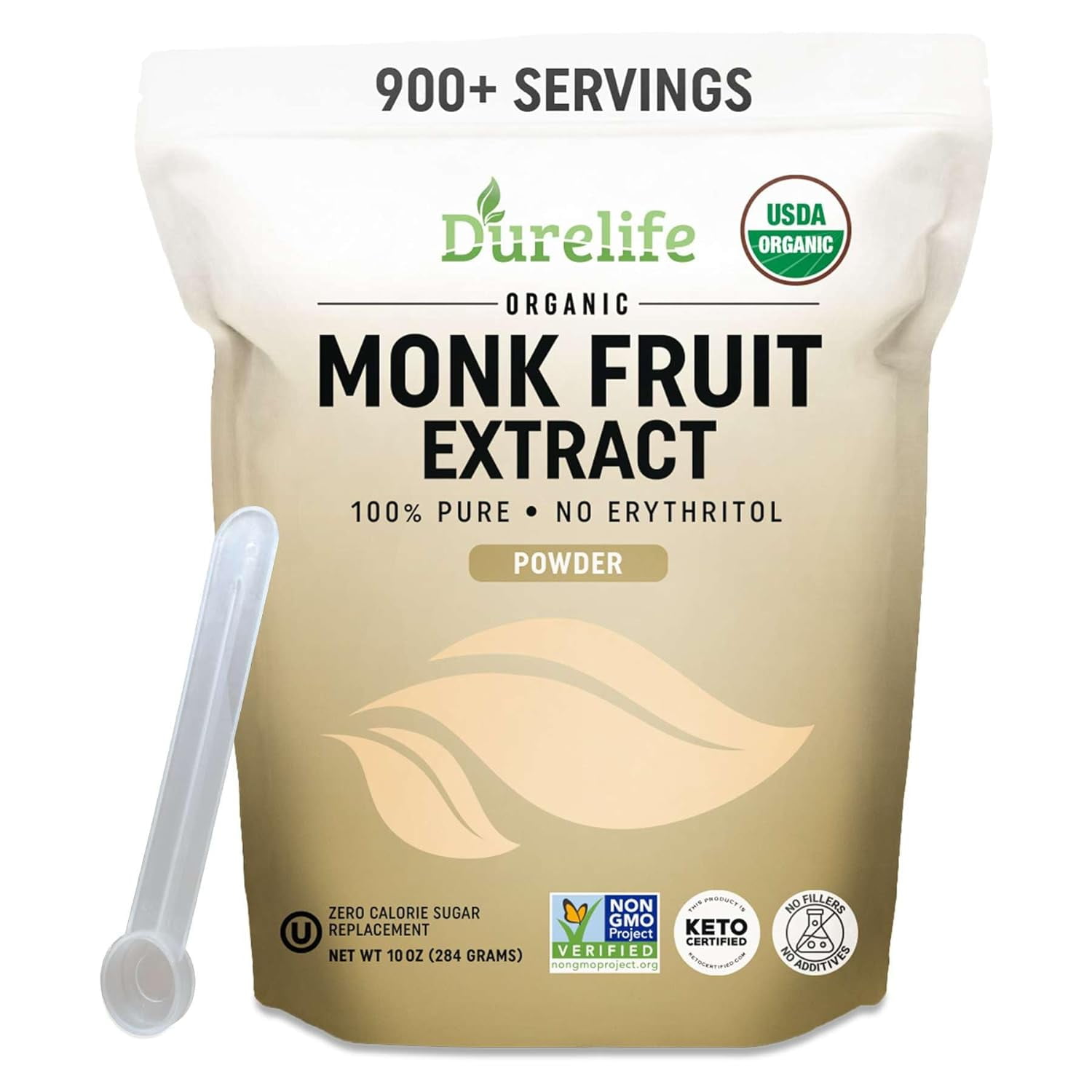 Durelife Organic 100% Pure Monk Fruit sweetener, No Erythritol, Monkfruit Extract Powder, USDA ...