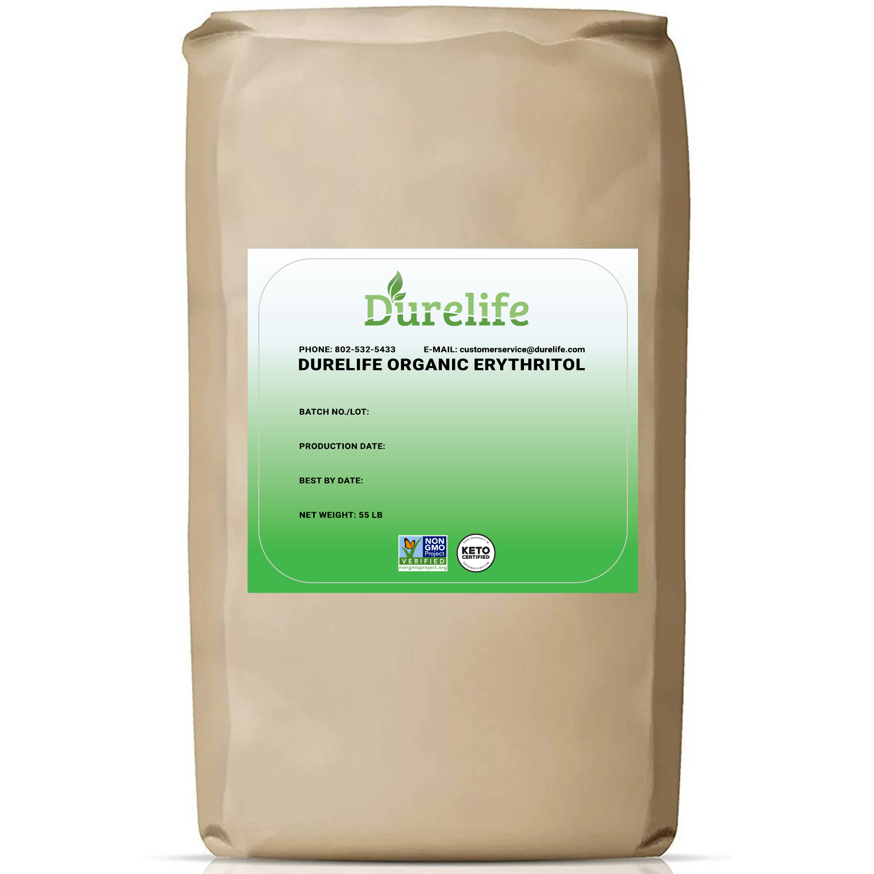 Durelife USDA organic erythritol sweetener, non gmo verified, Keto ...