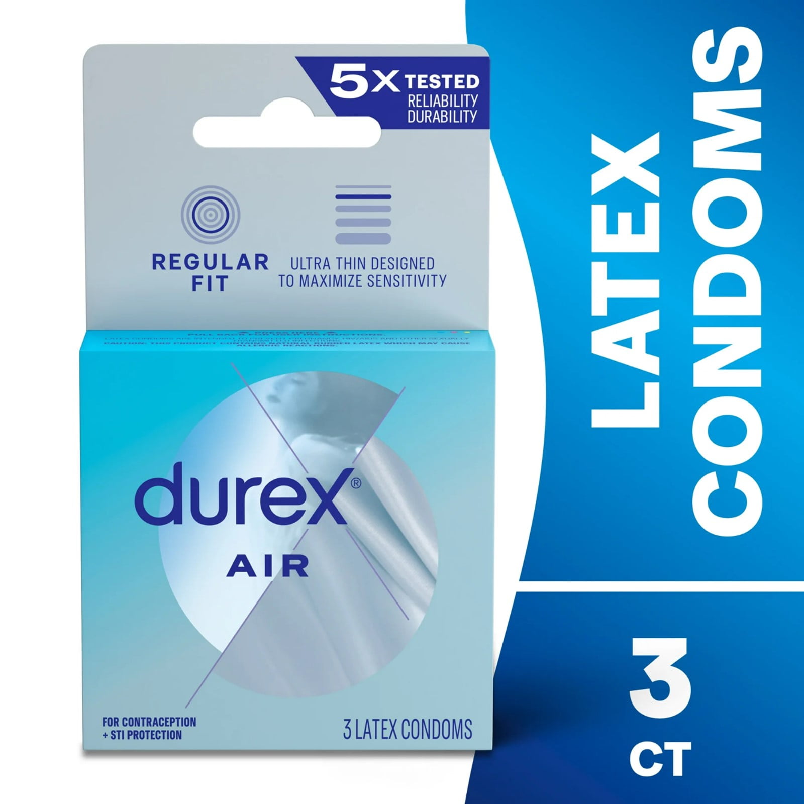 Durex Air Ultra Thin Condoms, Rubber Latex Condoms for Men with ...