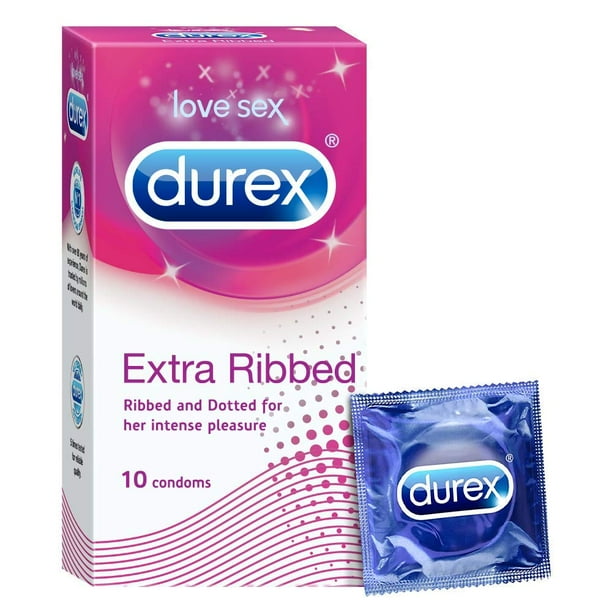 Durex Extra Ribbed Condoms for Men – 10 Count - Walmart Business Supplies