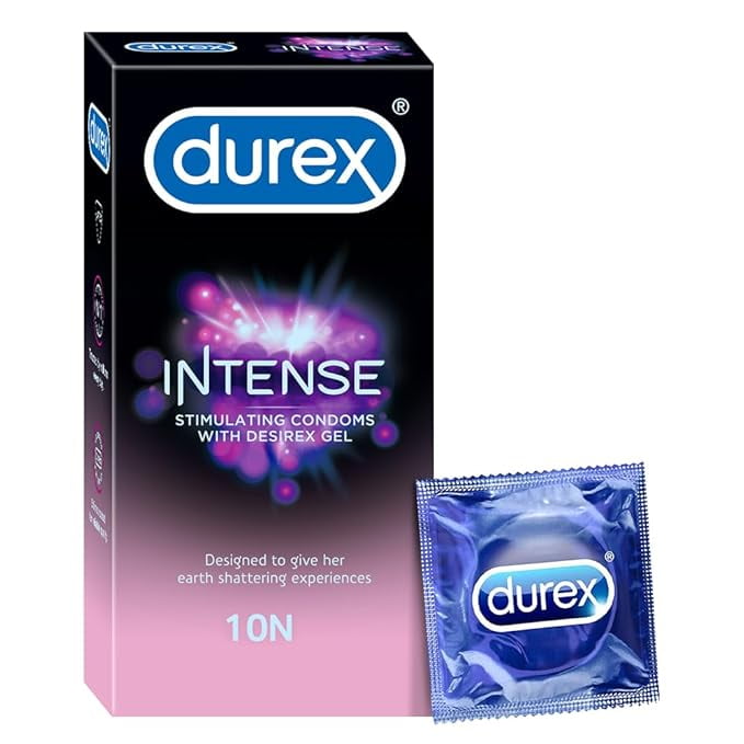 Durex Intense Condoms for her - 10 Count | Dotted and Ribbed condom ...