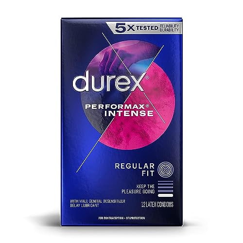 Durex Performax Intense Natural Rubber Latex Condoms, Regular Fit, 12 ...