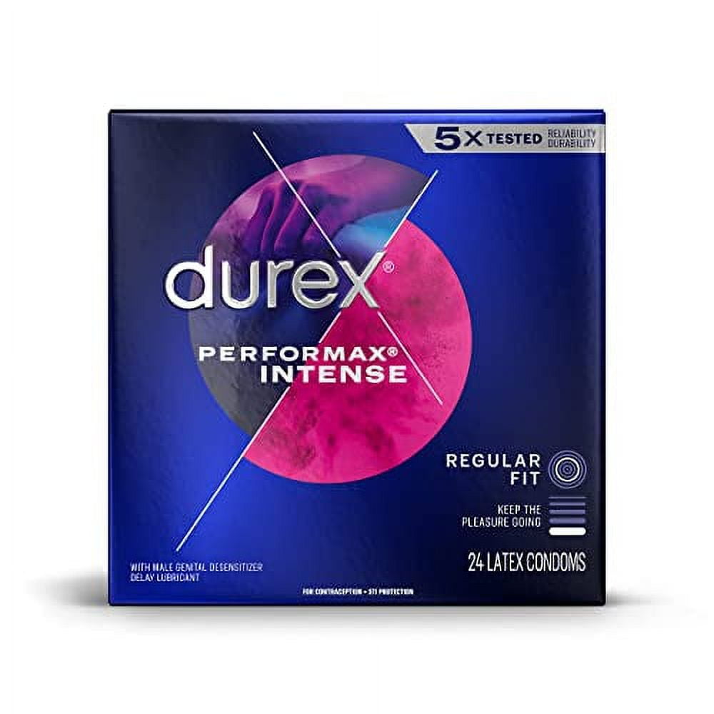 Durex Performax Intense Natural Rubber Latex Condoms, Regular Fit, 24 ...