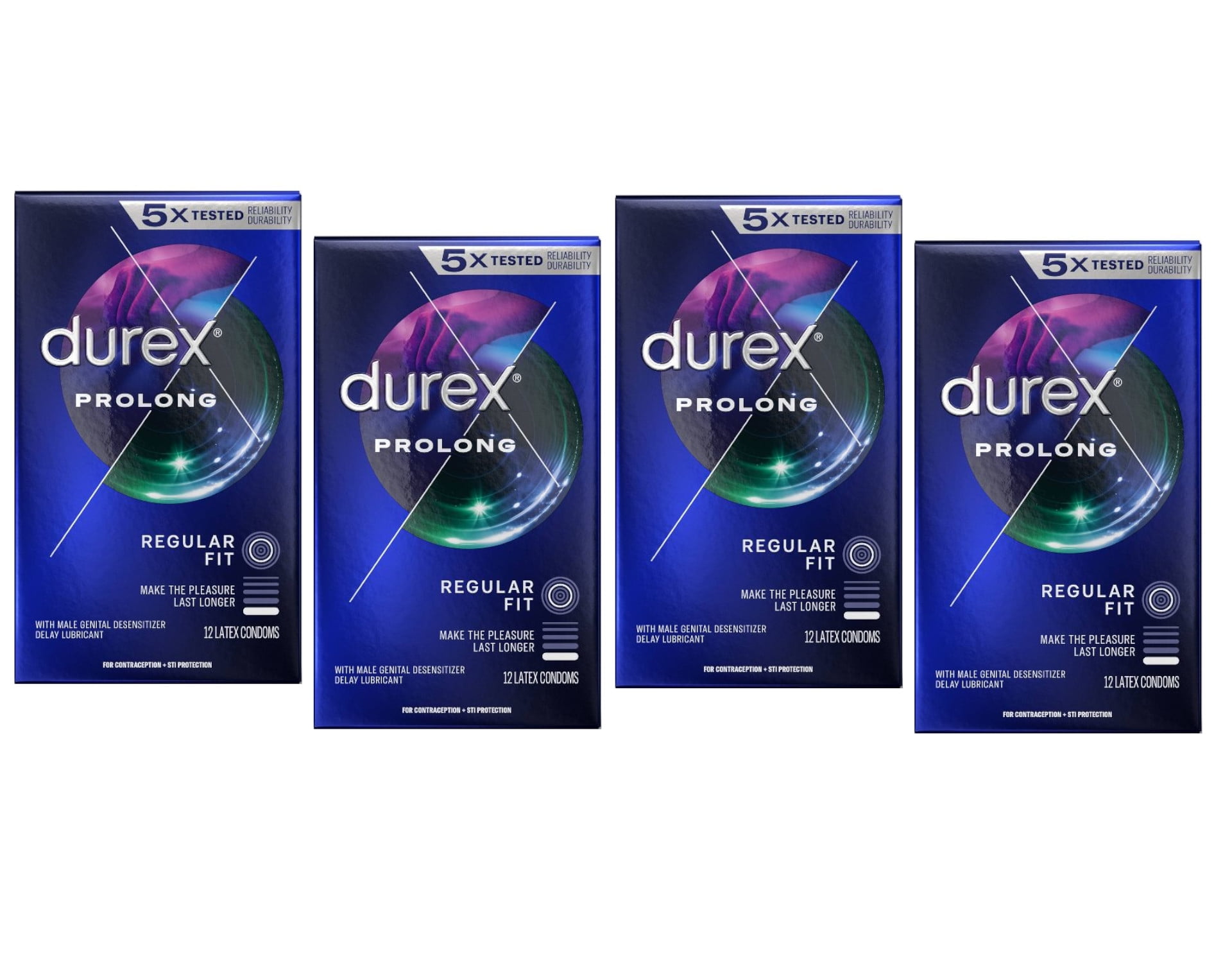 Durex Prolong Ultra Ribbed Condoms, 12 ea (Pack of 4) - Walmart.com