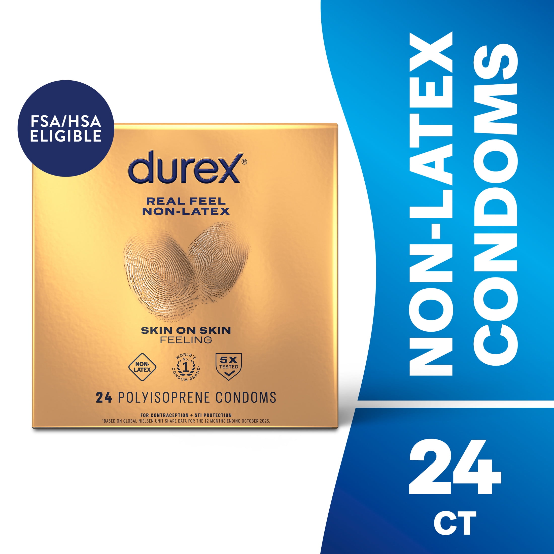 Durex Real Feel Condoms For Men, Non Latex Lubricated Condoms with Skin ...