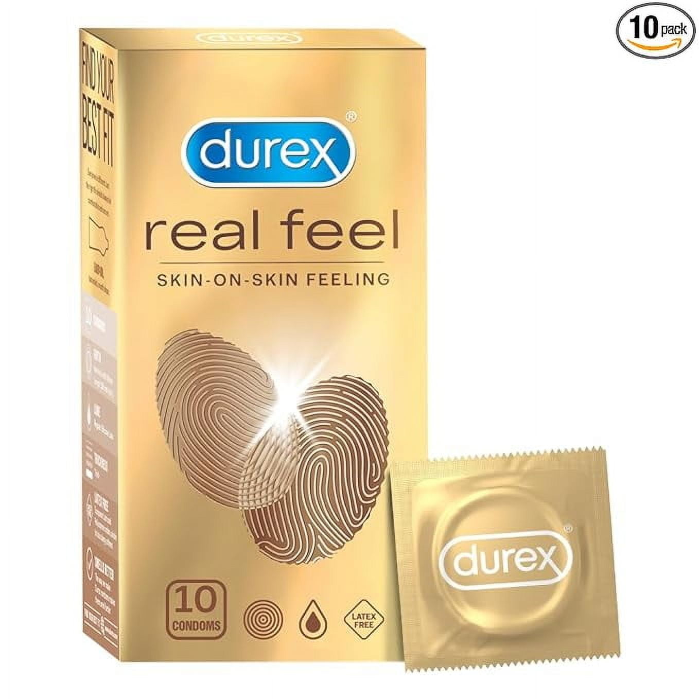 Durex Real Feel Condoms for Men - 10 Count | Latex Free - Walmart.com