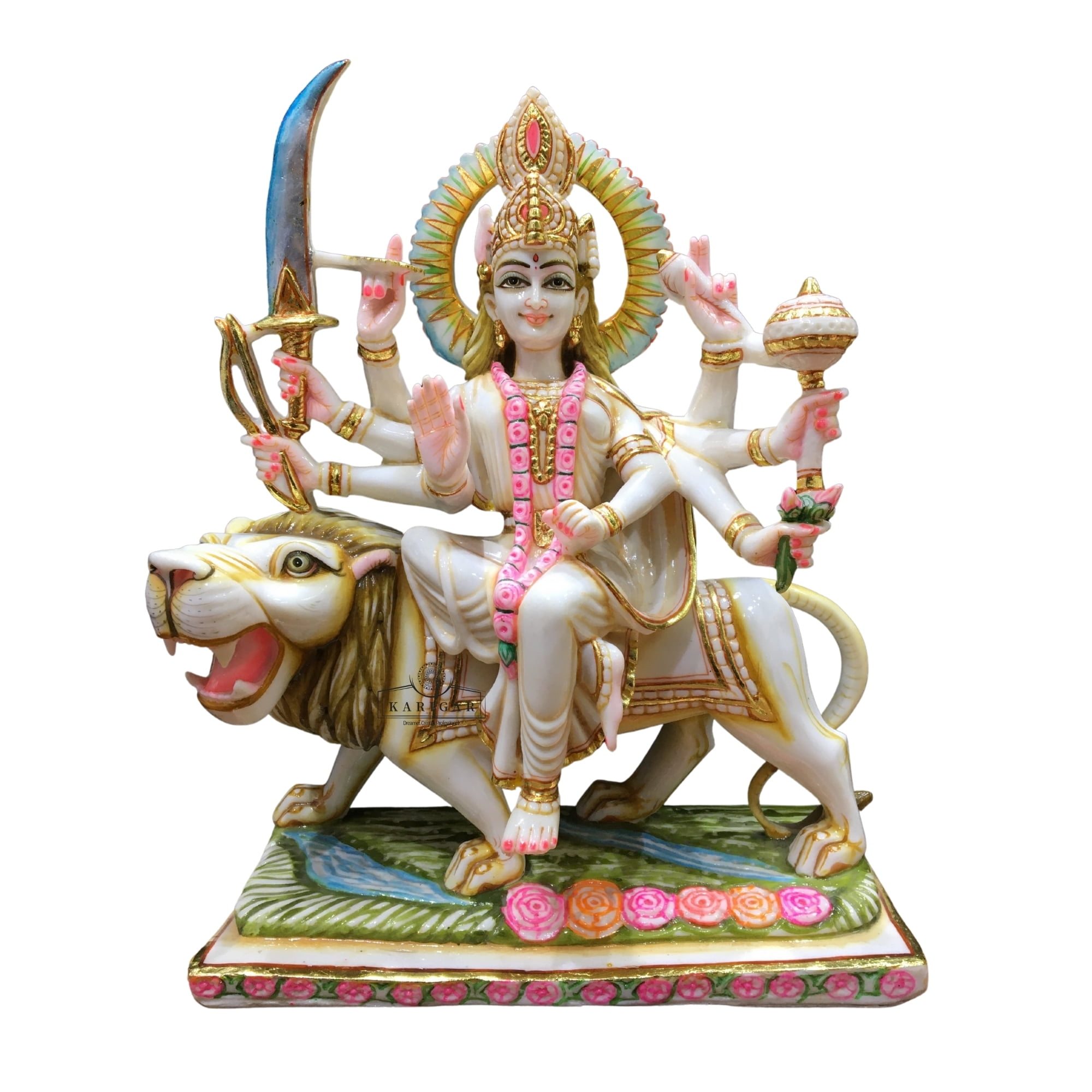 Durga Statue 18 inches Large Marble Murti Shaila Putri Kali Sculpture ...