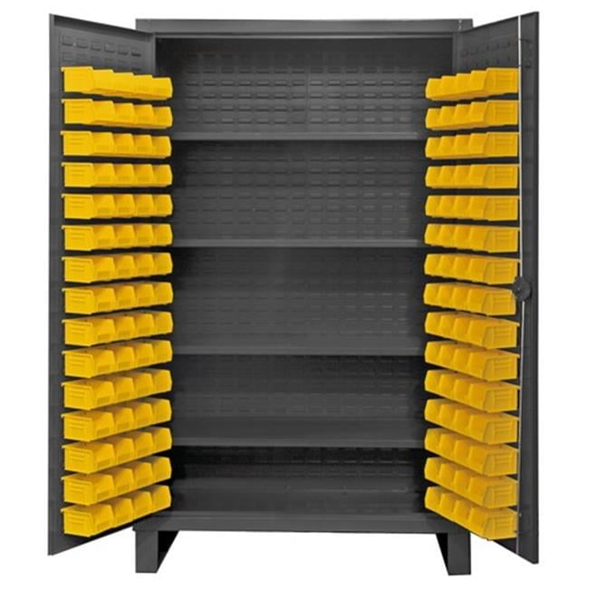 Durham 12 Gauge Recessed Door Style Lockable Cabinet with 120 Blue Hook ...