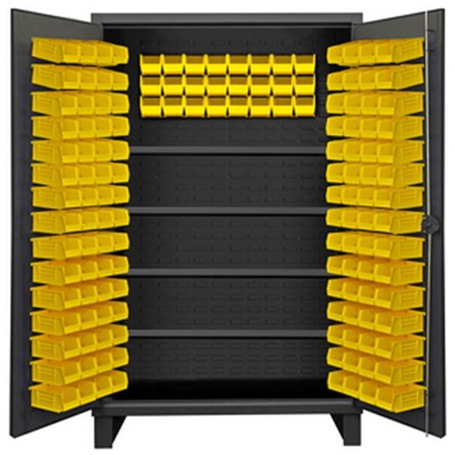 Durham 12 Gauge Recessed Door Style Lockable Cabinet with 134 Yellow ...