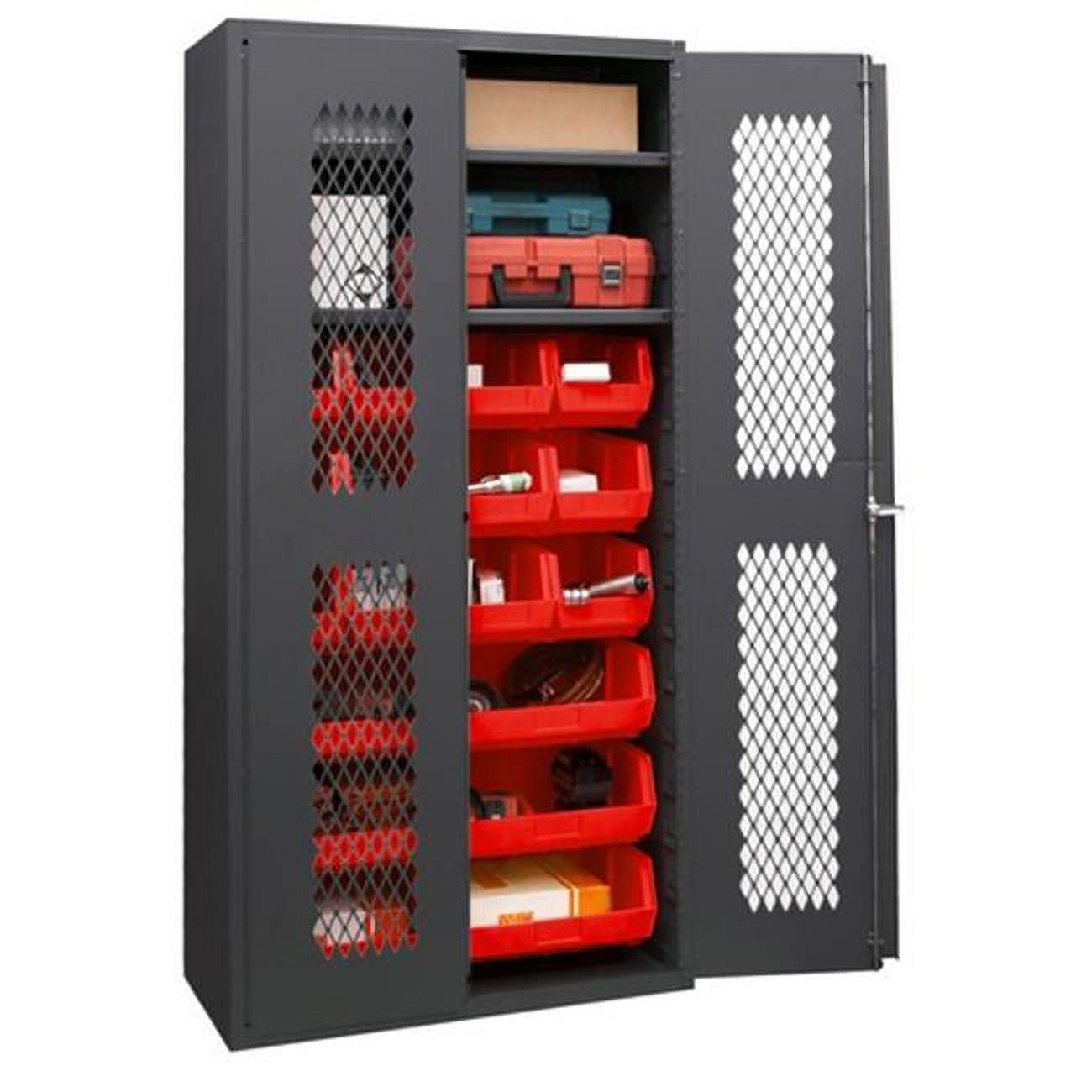 Durham 14 Gauge Flush Door Style Lockable Shelf Clearview Cabinet with ...