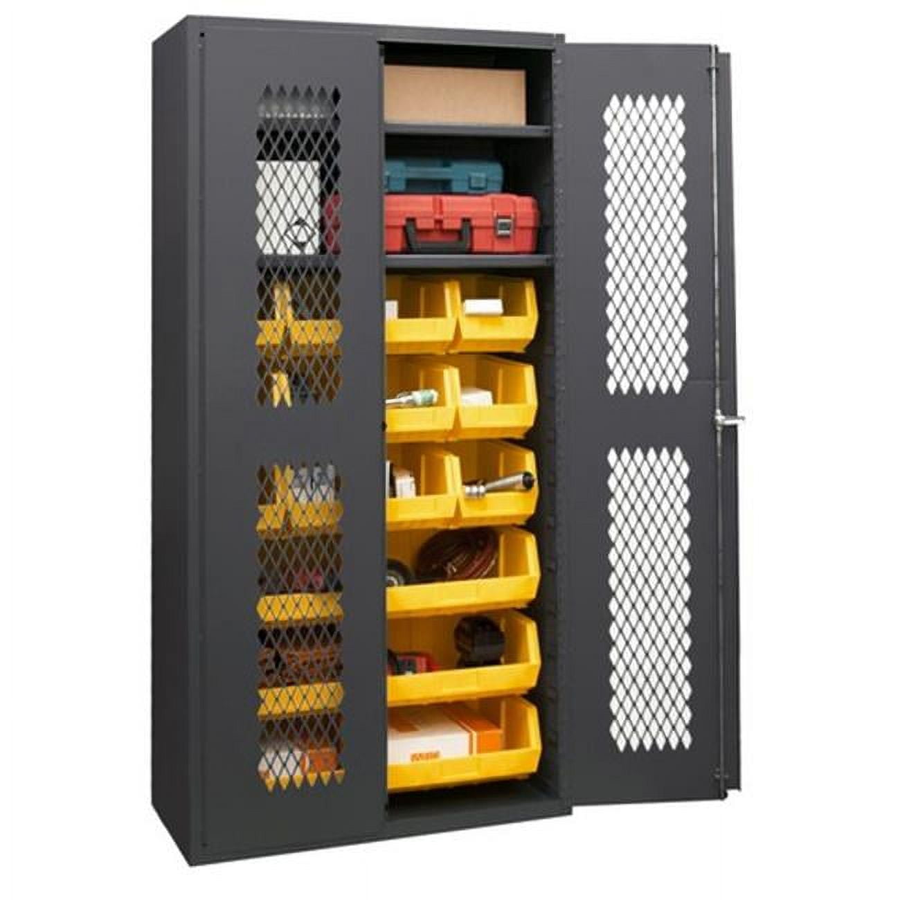 Durham 14 Gauge Flush Door Style Lockable Shelf Clearview Cabinet with ...