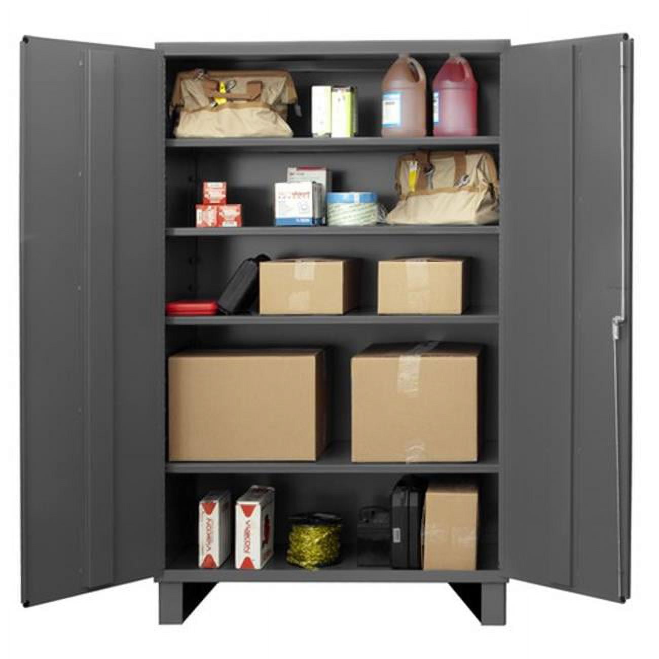 Durham 14 Gauge Flush Door Style Lockable Storage Shelf Cabinet with 4 ...