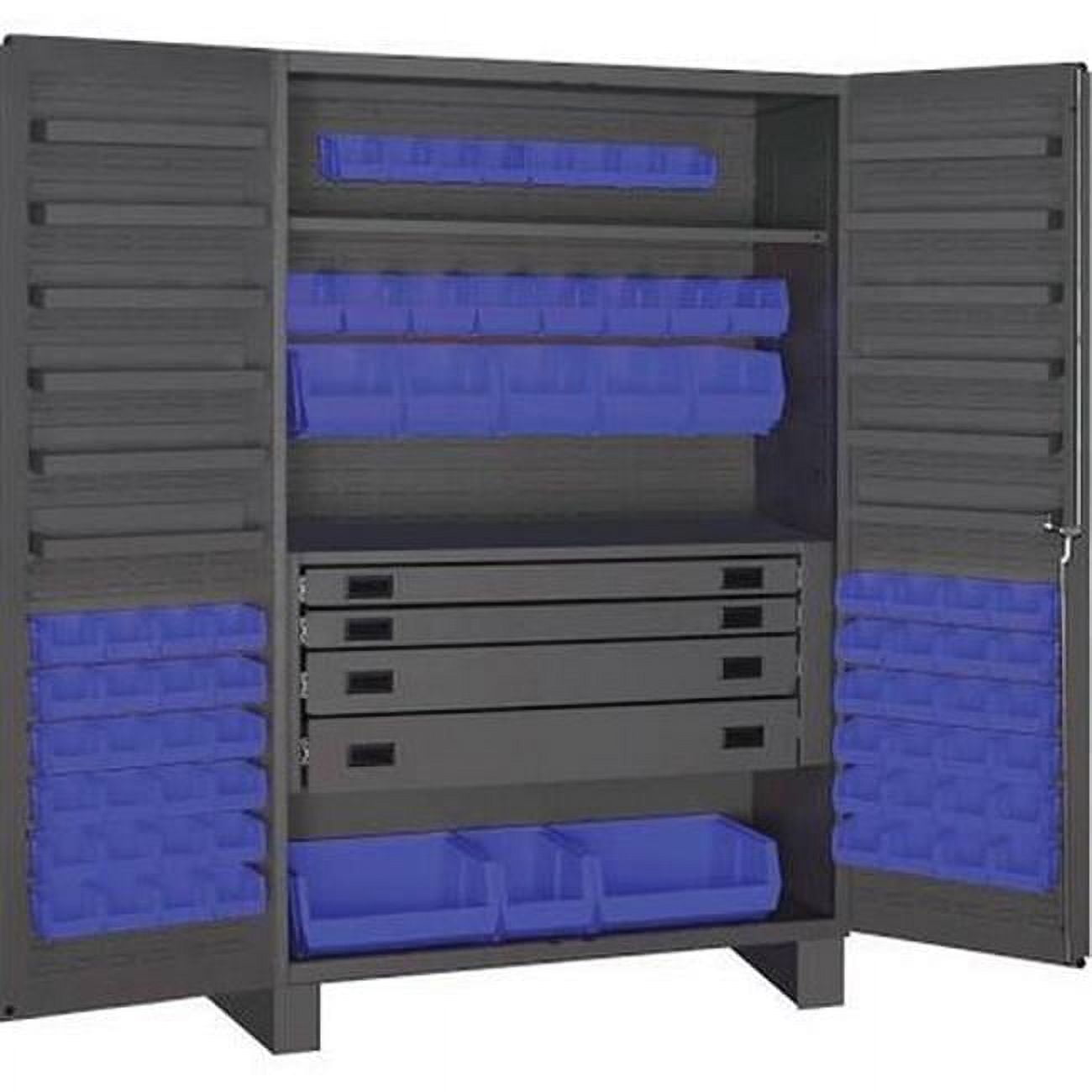 Durham 14 Gauge Flush Style 12 Door Shelves Lockable Cabinet with 72 ...