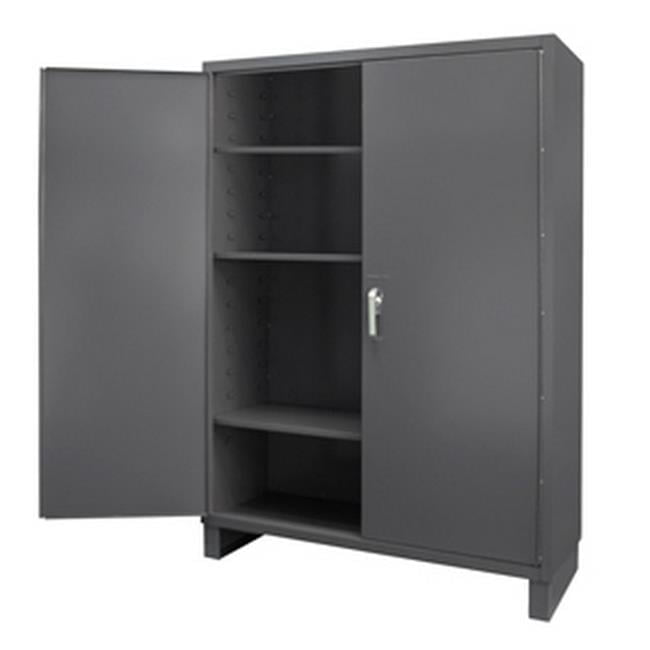 Durham 14 Gauge Flush Style Lockable Double Door Storage Cabinet with 3 ...
