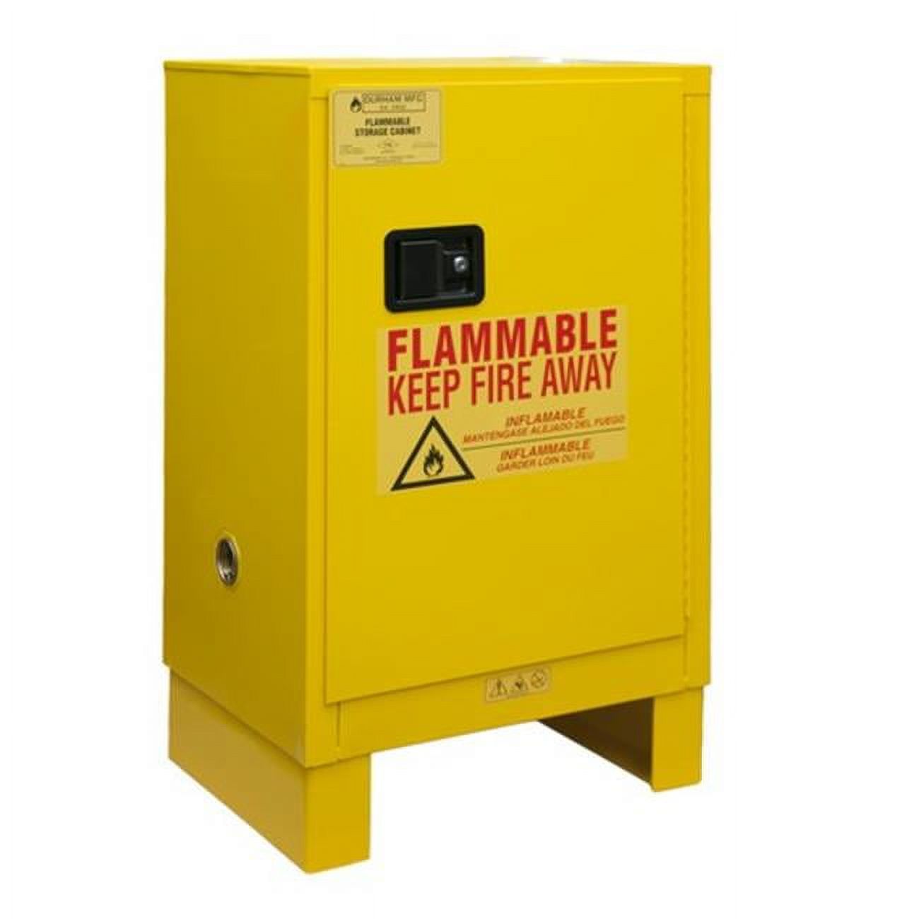 Durham 16 gauge FM Flammable Manual Closing Safety Storage Cabinet with 1 Shelf & Legs, Yellow ...