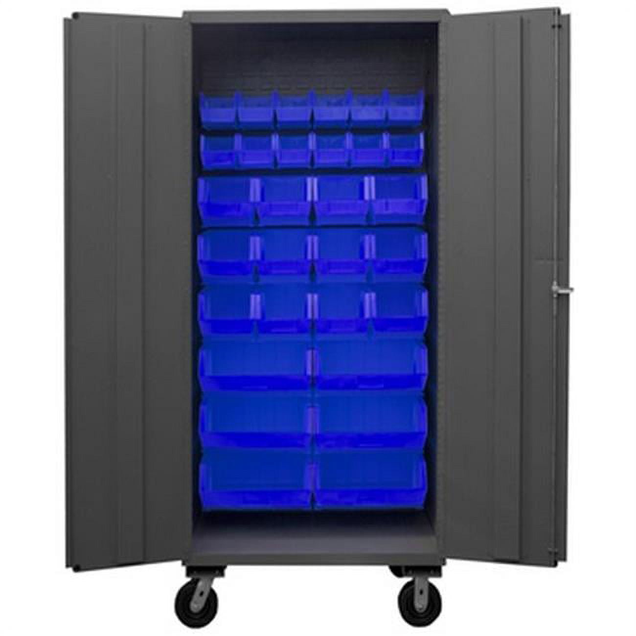 Durham 36 in. 16 Gauge Flush Door Style Lockable Mobile Storage Cabinet ...