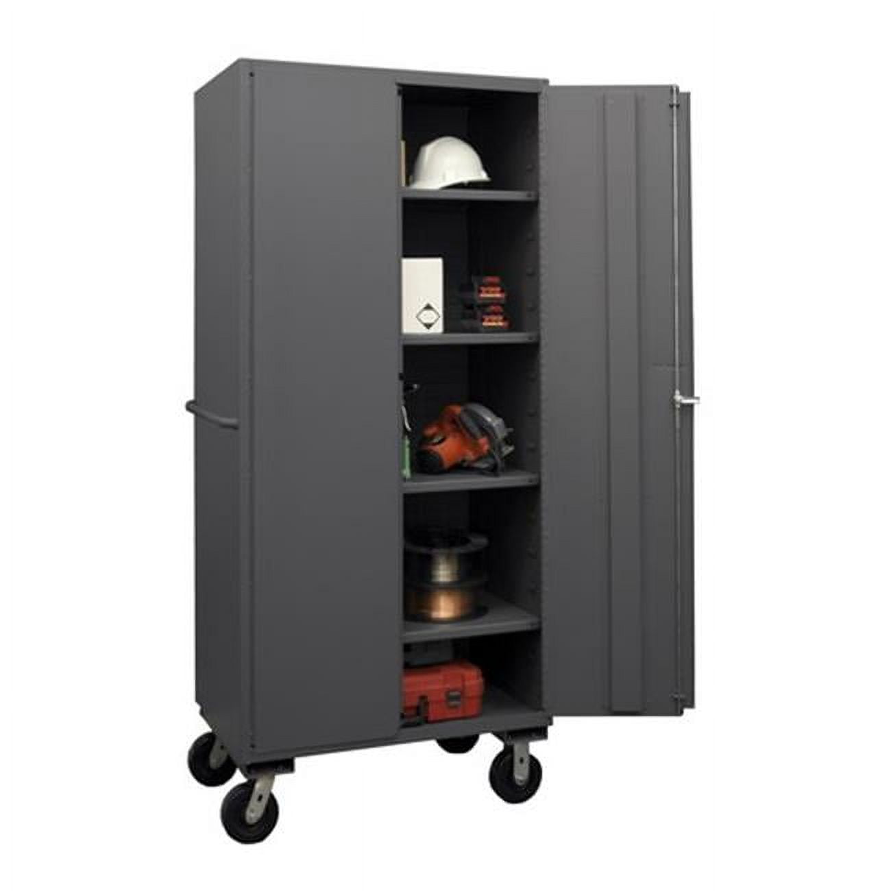 Durham 36 in. 16 Gauge Flush Door Style Lockable Mobile Storage Cabinet ...