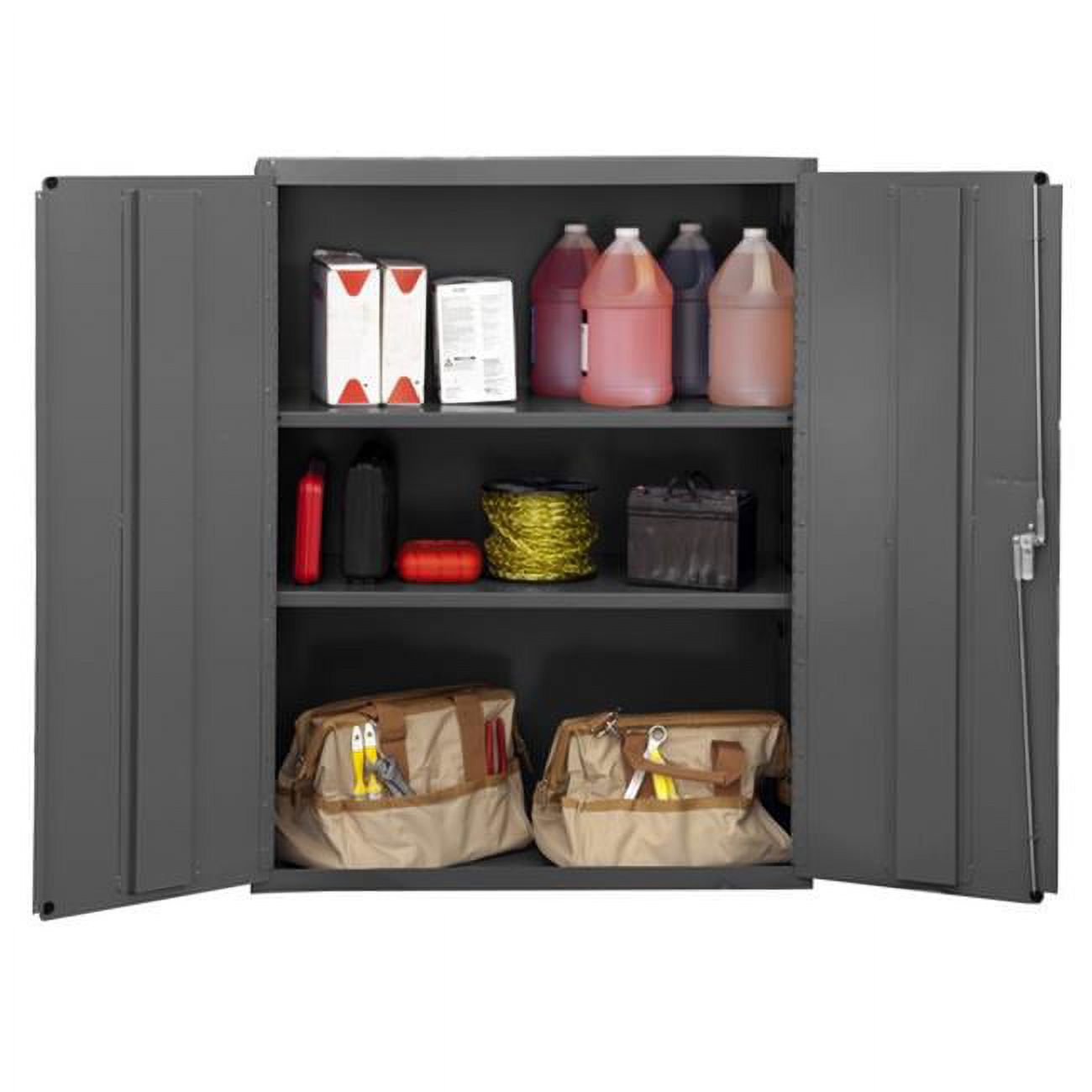 Durham 3600-95 14 Gauge Flush Door Style Lockable Shelf Cabinet with 2 ...