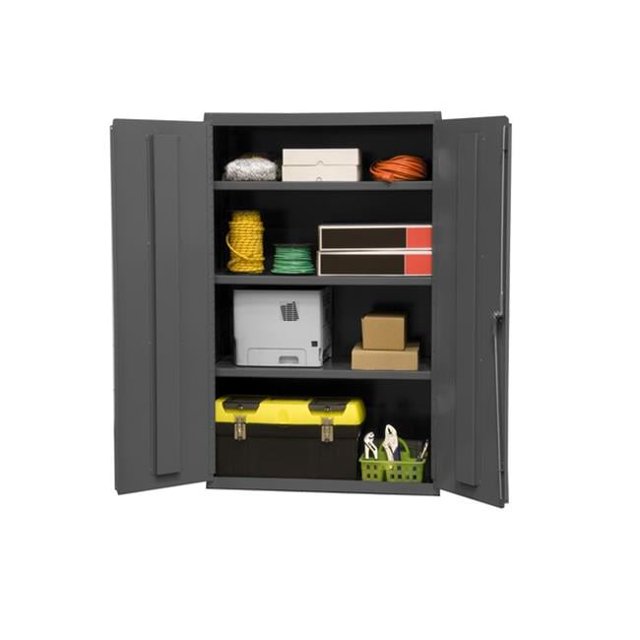 Durham 3601-95 14 Gauge Flush Door Style Lockable Shelf Cabinet with 3 ...