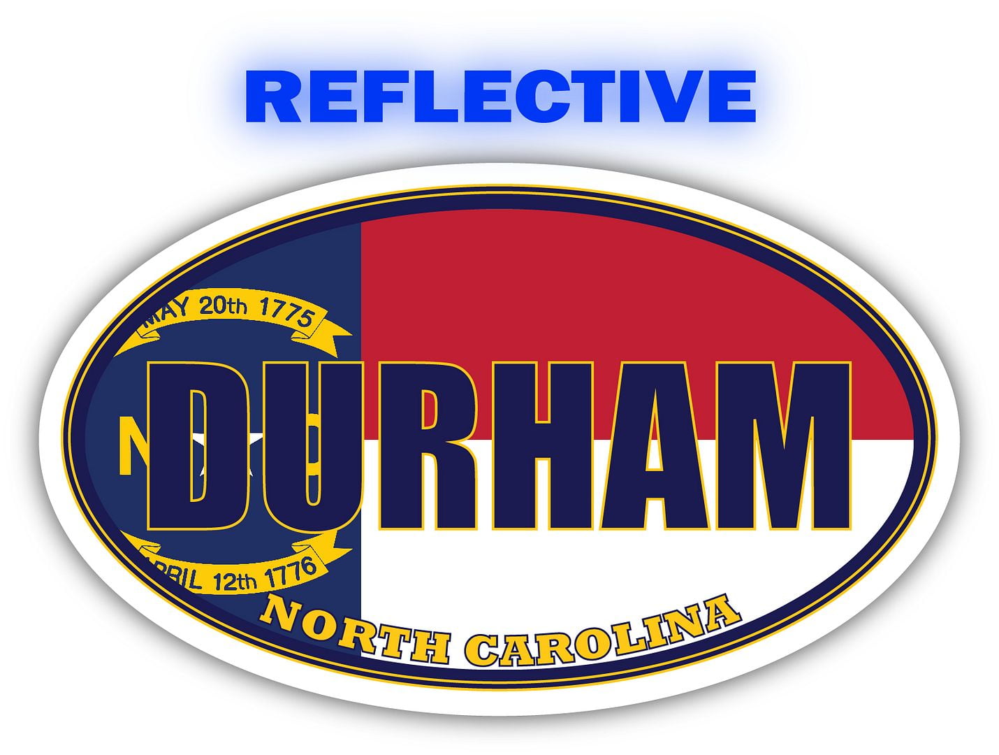 Durham City North Carolina State Flag | NC Flag Durham County Oval ...