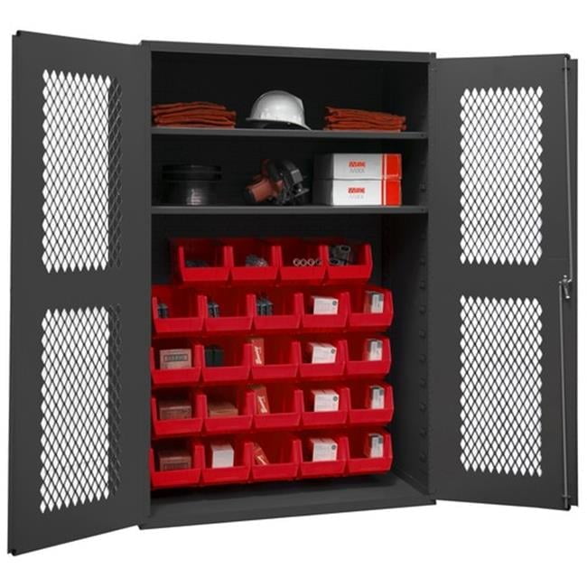 Durham EMDC-481872-24B-2S-1795 14 Gauge Flush Door Style Lockable Shelf ...