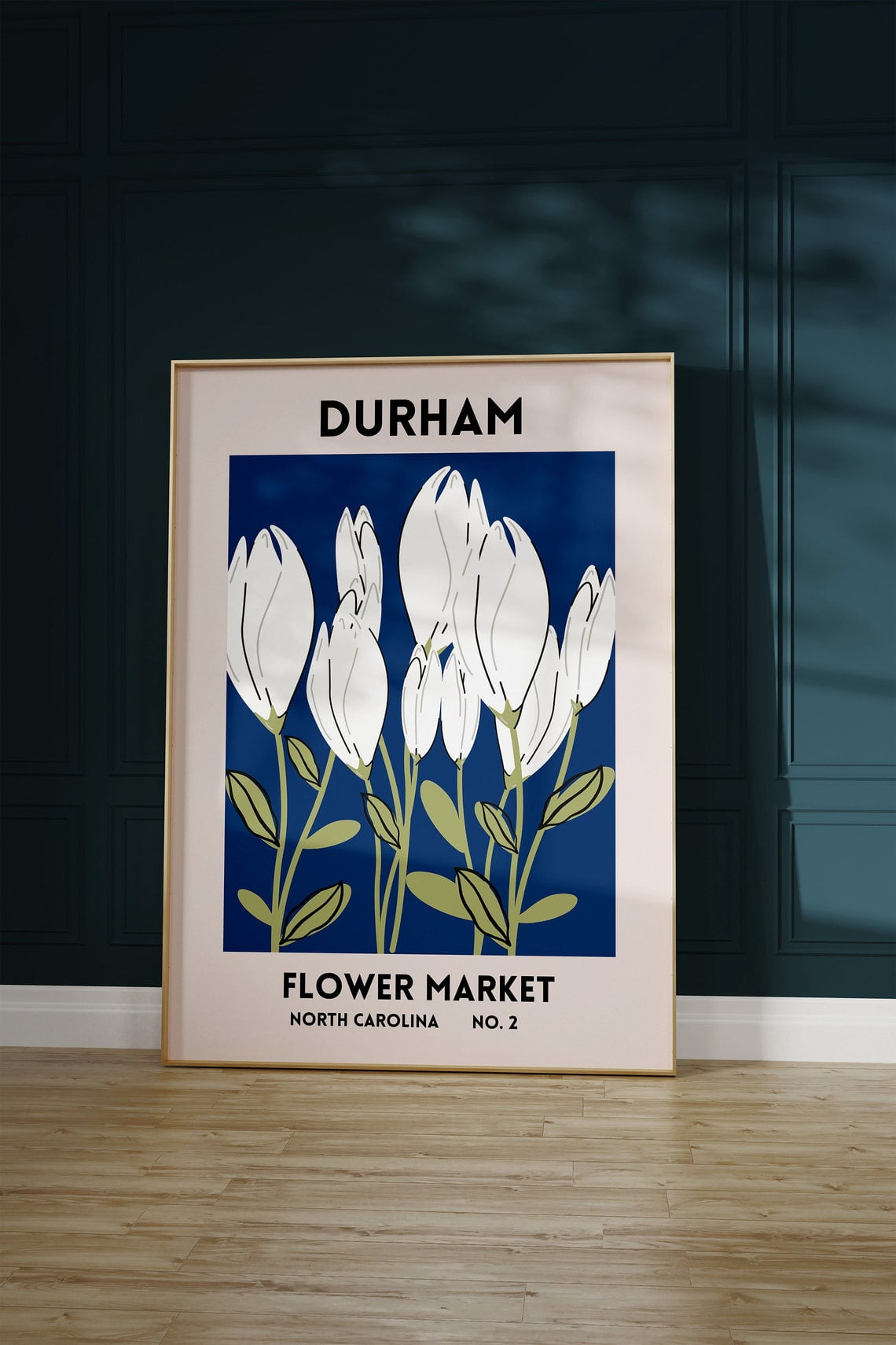 Durham Print North Carolina Flower Market Wall Art Durham Nc Art Print ...