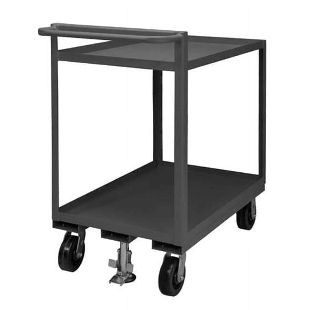 Durham RSCR-3060-95 2 Shelf Rolling Stock Cart with Raised Handle & All ...