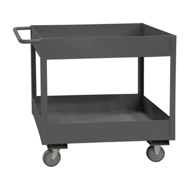 Durham Rolling Service Stock Cart & 2 Shelves Tubular Push Handled with ...