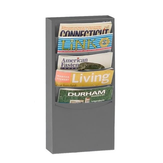 Durham Steel 5 Contour Pocket Vertical Literature Rack, Gray - Walmart.com