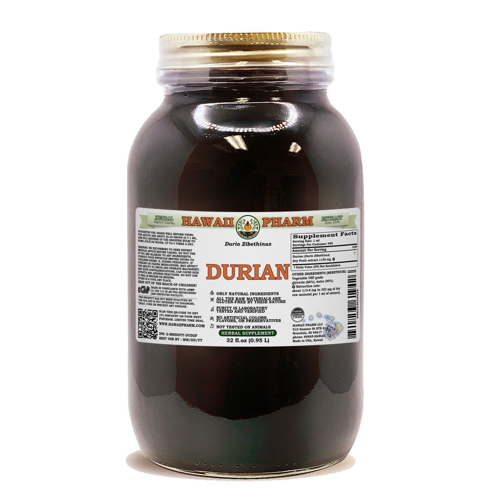 Durian (Durio Zibethinus) Dry Fruit ALCOHOL-FREE Liquid Extract ...