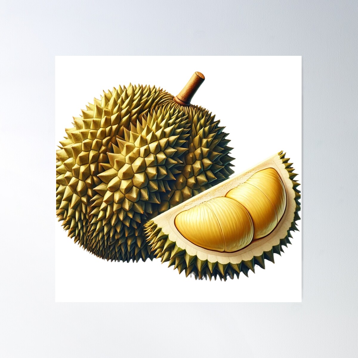 Durian, The King Of Fruits Poster Wall Art, Modern Wall Decor For ...