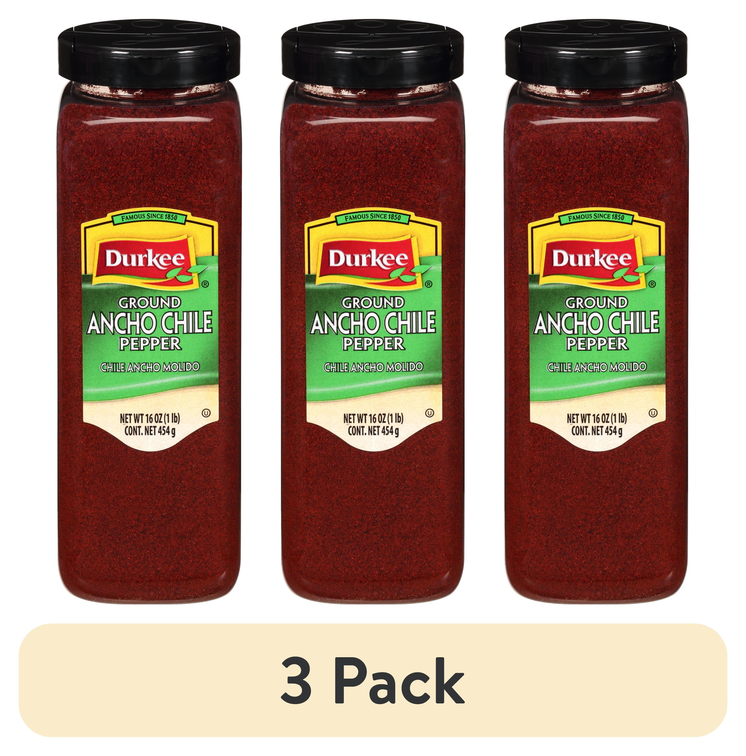 (3 pack) Durkee® Ground Ancho Chile Pepper 16 oz. Shaker - Walmart.com