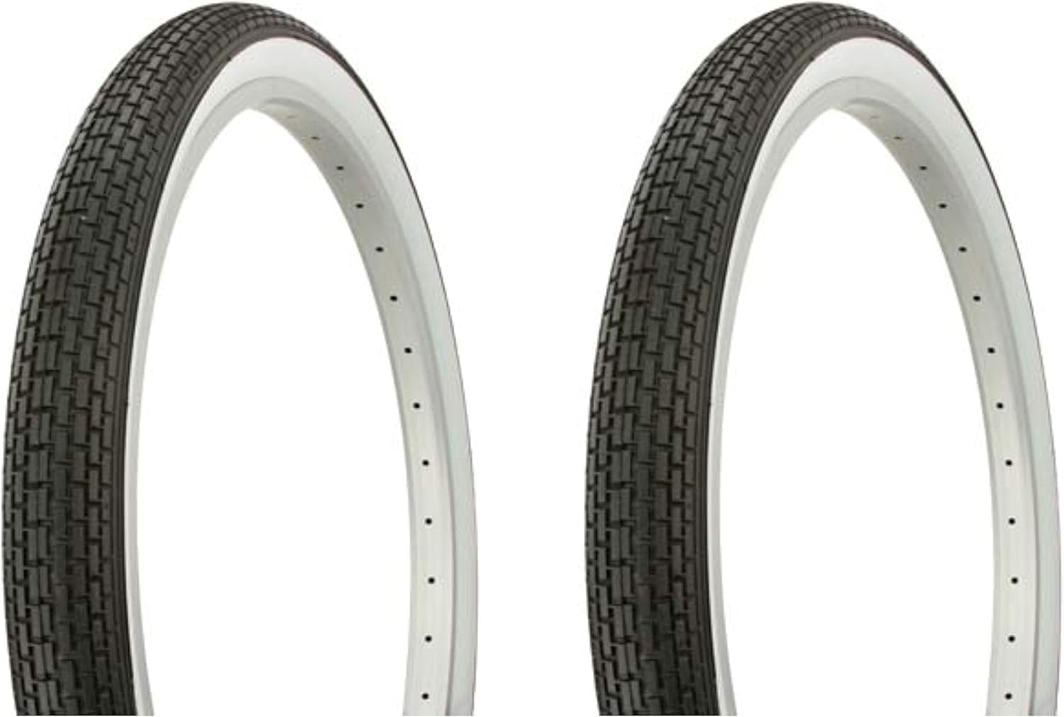 Duro 26" x 2.125" Black/White Side Wall HF-120A Bicycle Tires - 2 Tires ...