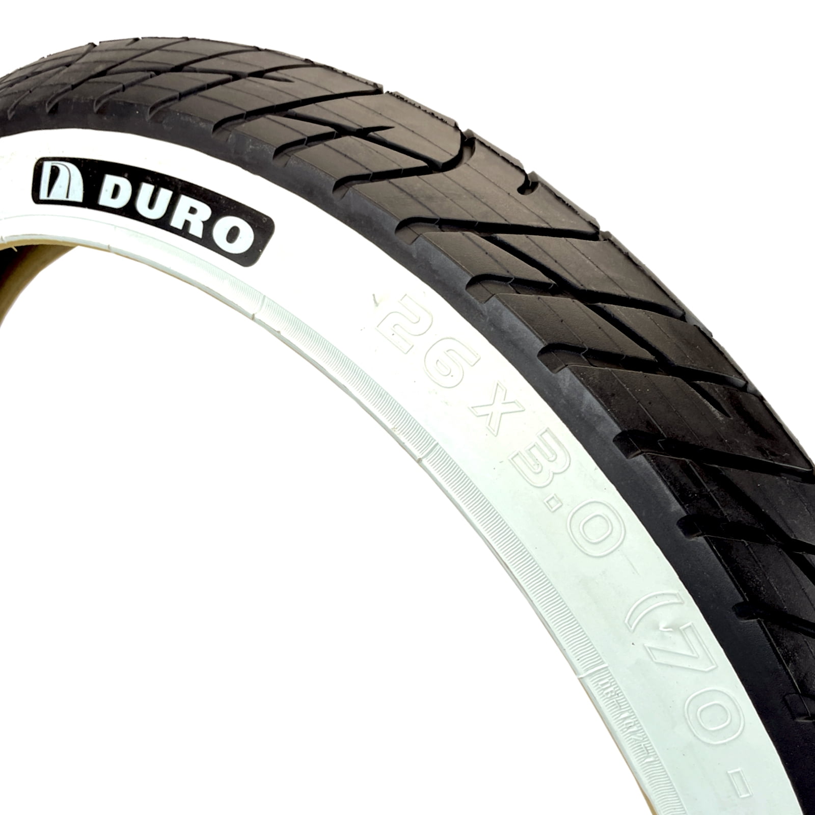Duro Tire Whitewall 26x3.0 Cruiser Tire, Beach Bum Semi-Slick Rubber ...
