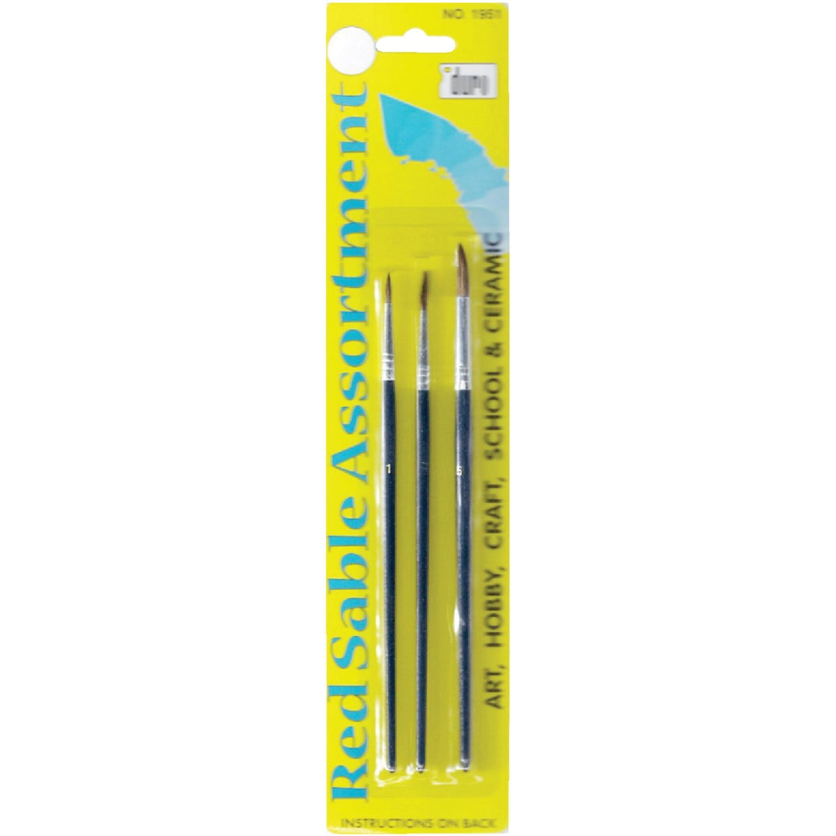 Duro Red Sable Artist Brush Set - Assorted Sizes, Red - 3 Pieces ...