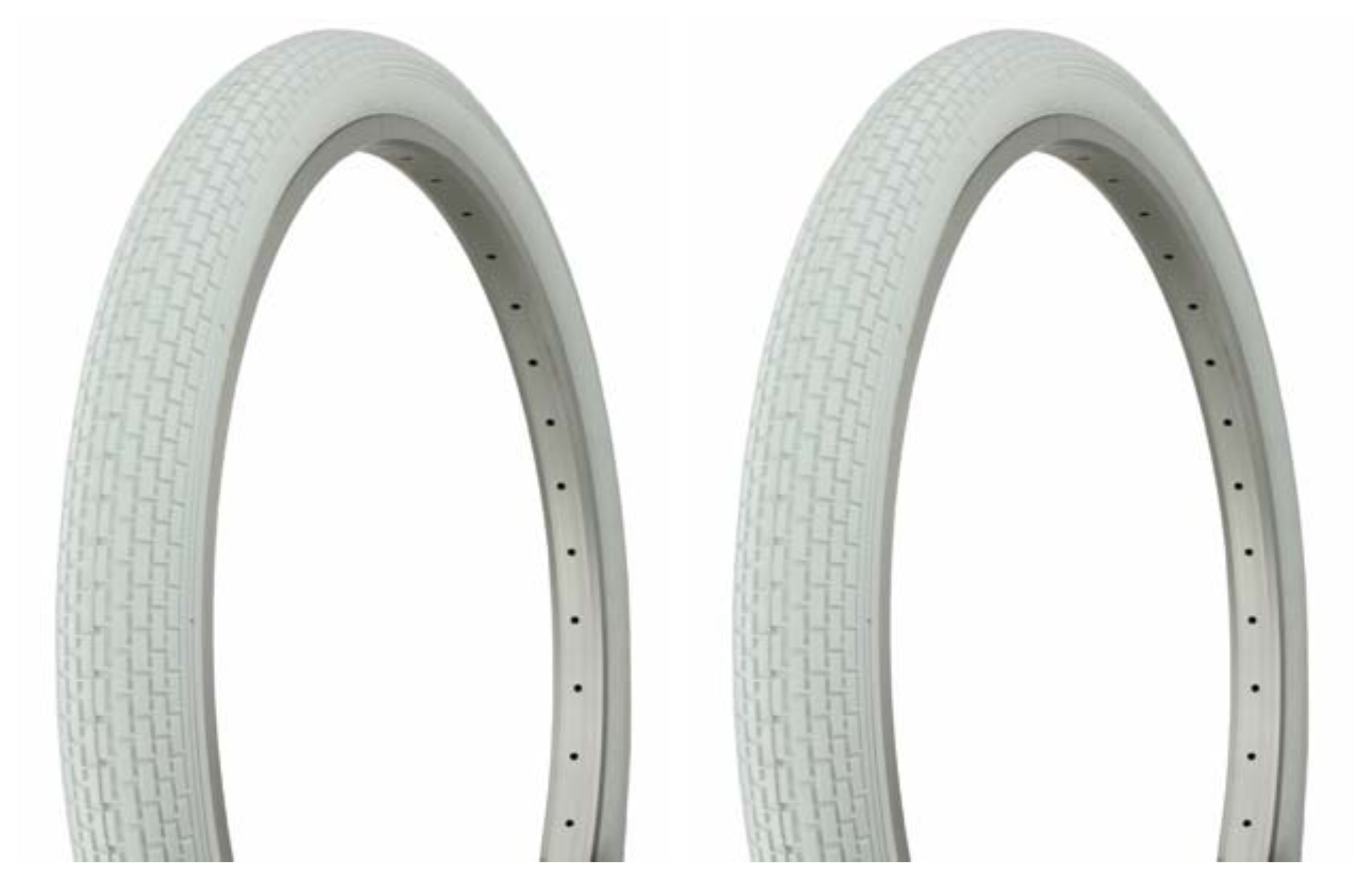Duro 26" x 2.125" White/White Side Wall HF-120A Bicycle Tires Set of 2 ...