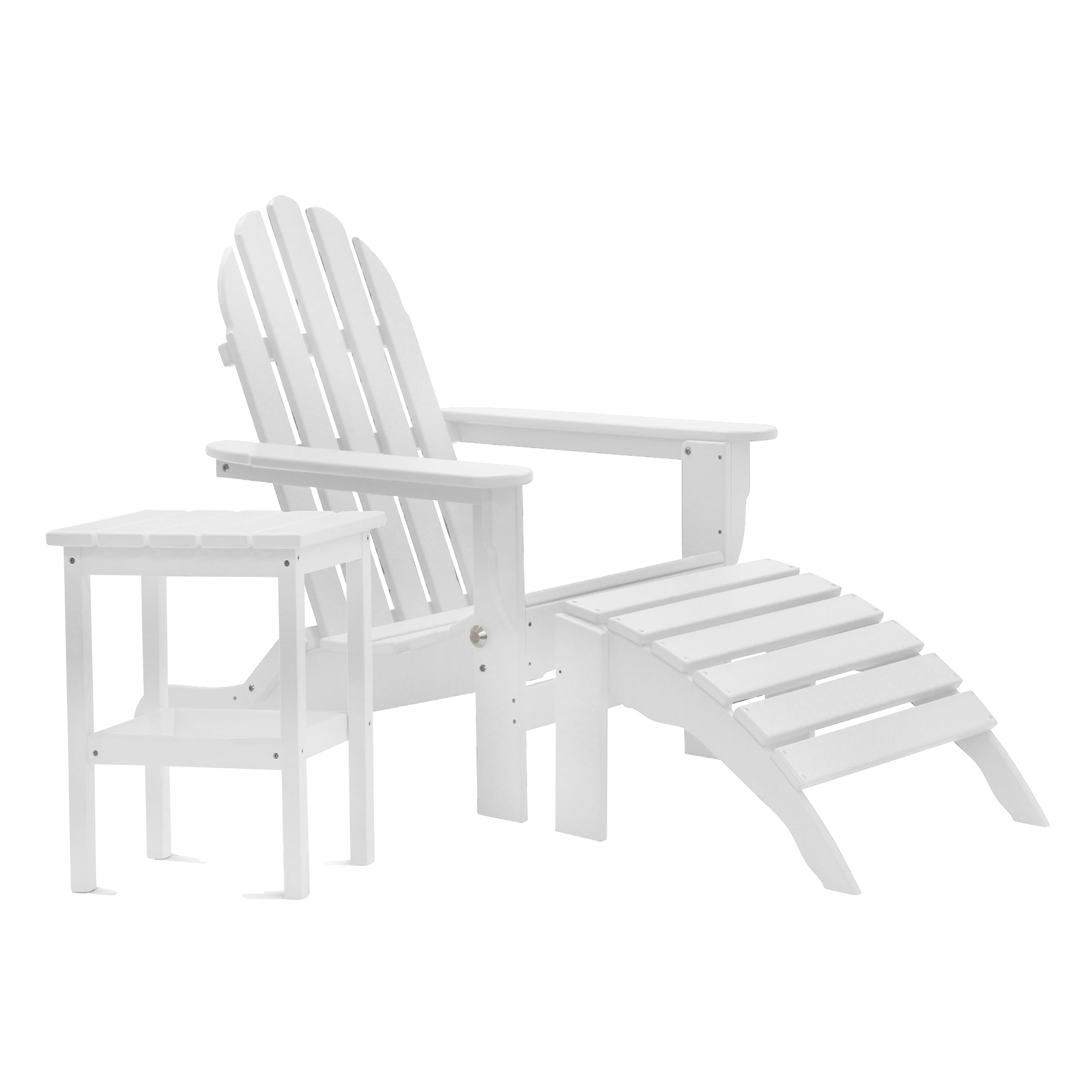 DuroGreen Folding Adirondack Chair With Ottoman and Side Table, Made ...