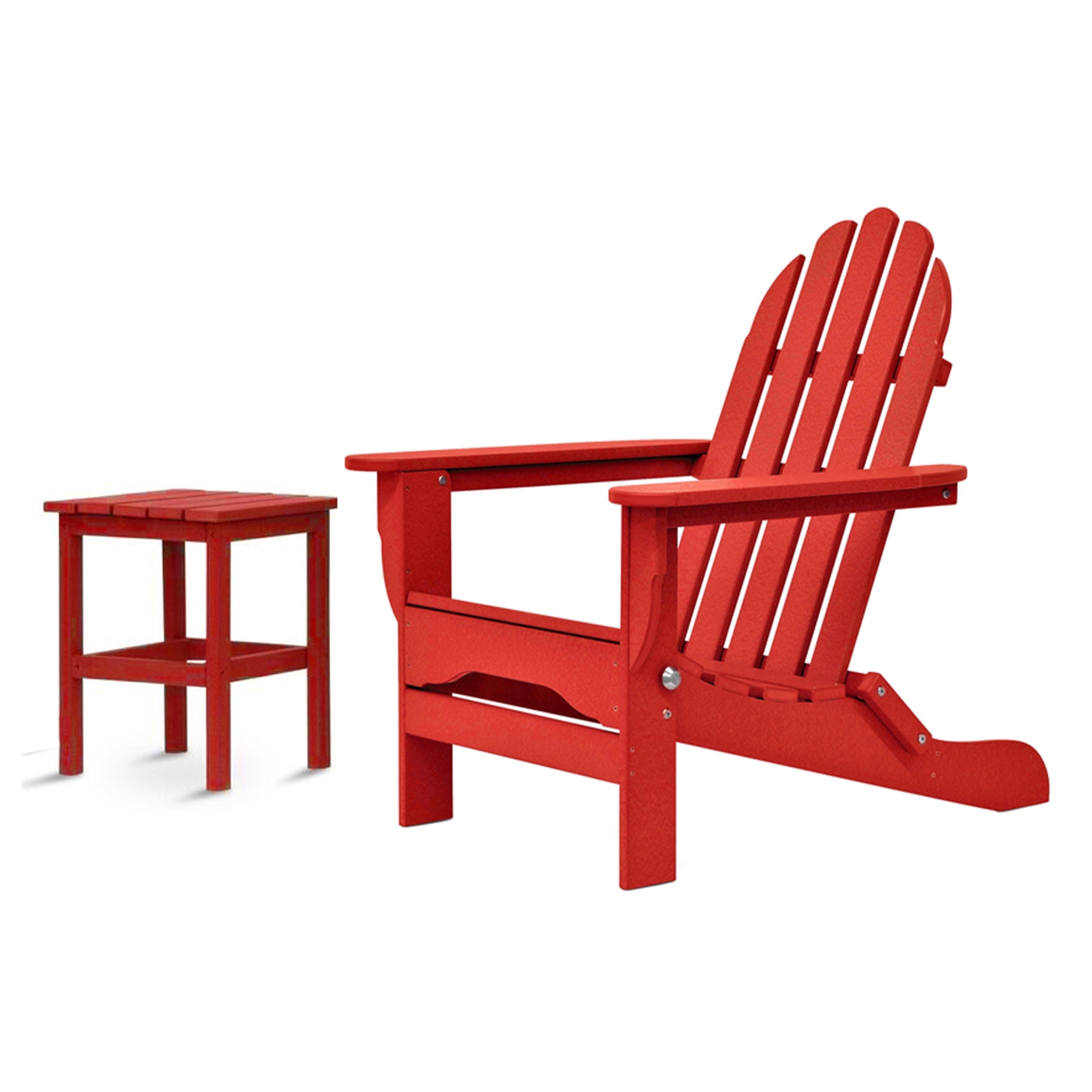 DuroGreen Folding Adirondack Chair With Side Table, Made With All ...
