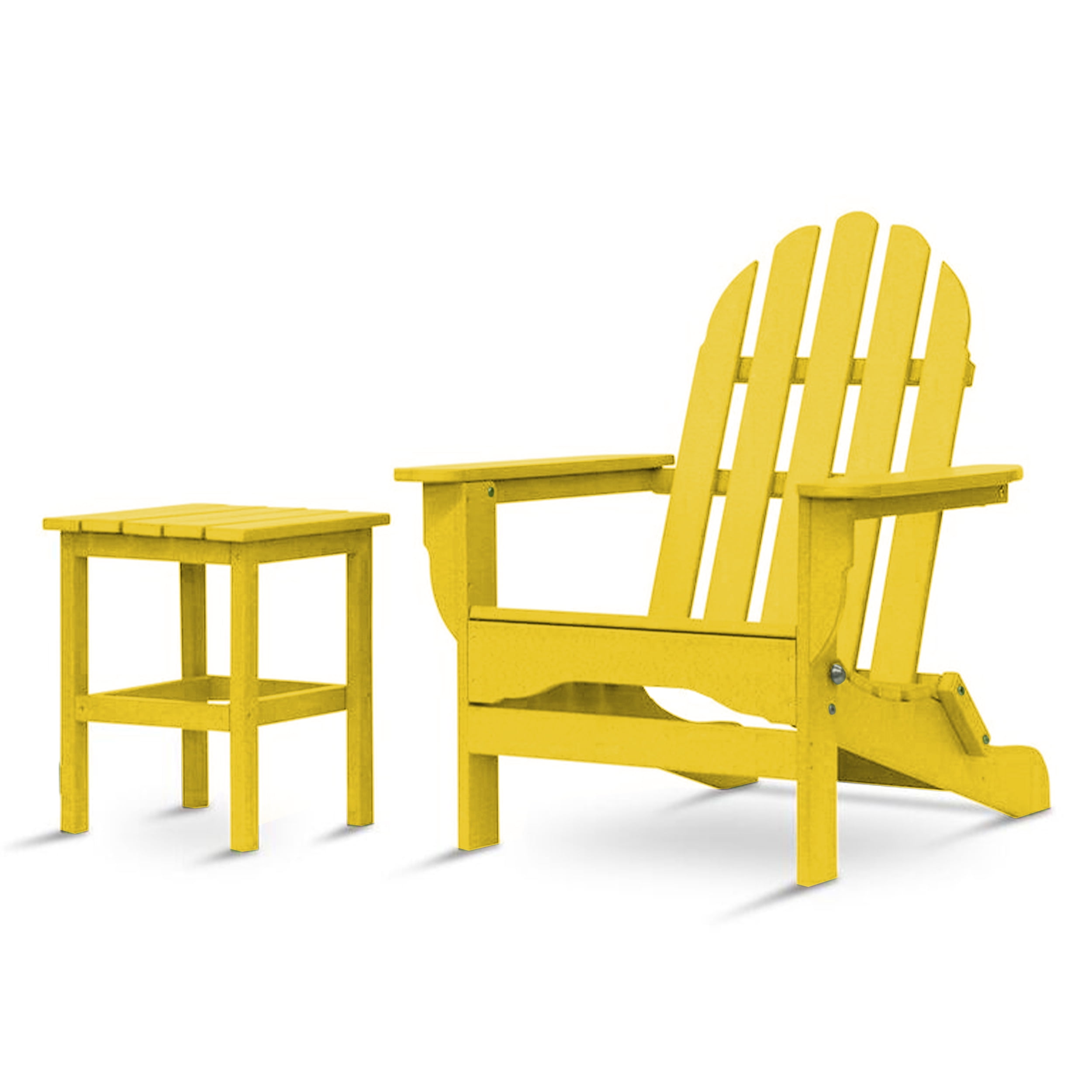 DuroGreen Folding Adirondack Chair With Side Table, Made With All ...