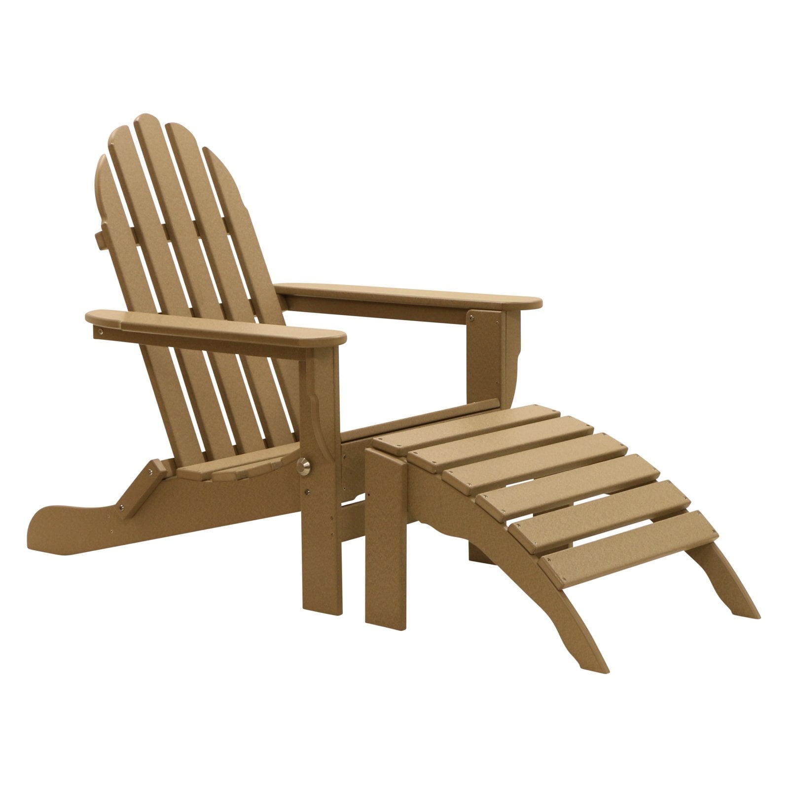DuroGreen Folding Adirondack Chair With Ottoman, Made With All-Weather ...
