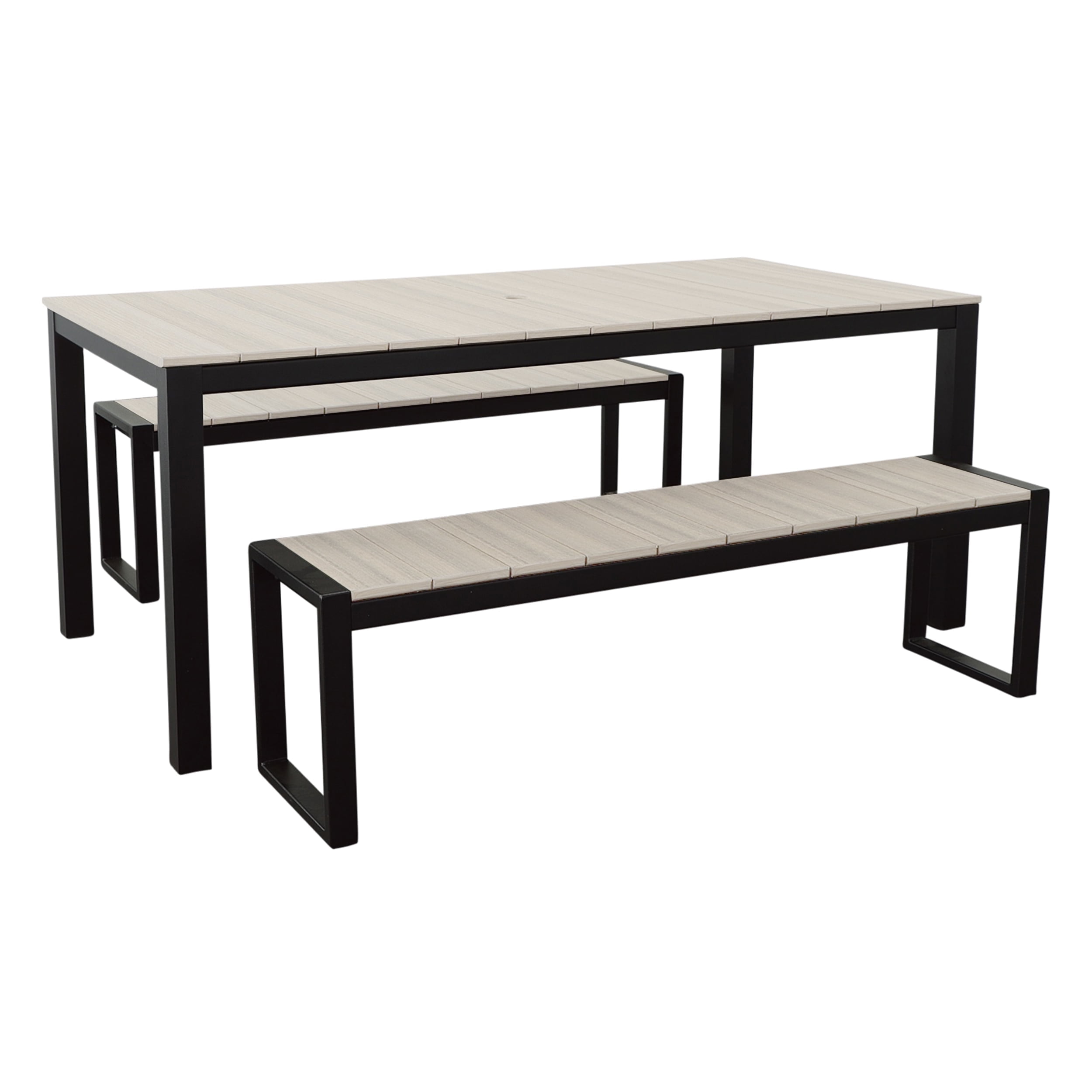 DuroGreen Park City 72" Rectangular 3-Pc Outdoor Dining Set, 1 Dining ...