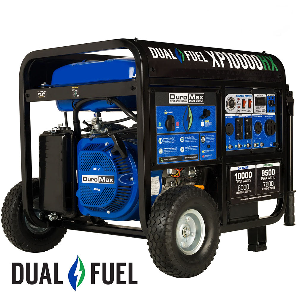 DuroMax XP9000iH 9,000 Watt Remote Start Portable Dual Fuel (Gas ...