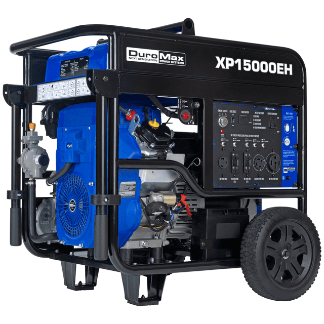 DuroMax XP15000EH 15,000 Watt V-Twin Engine Portable Generator, Dual ...