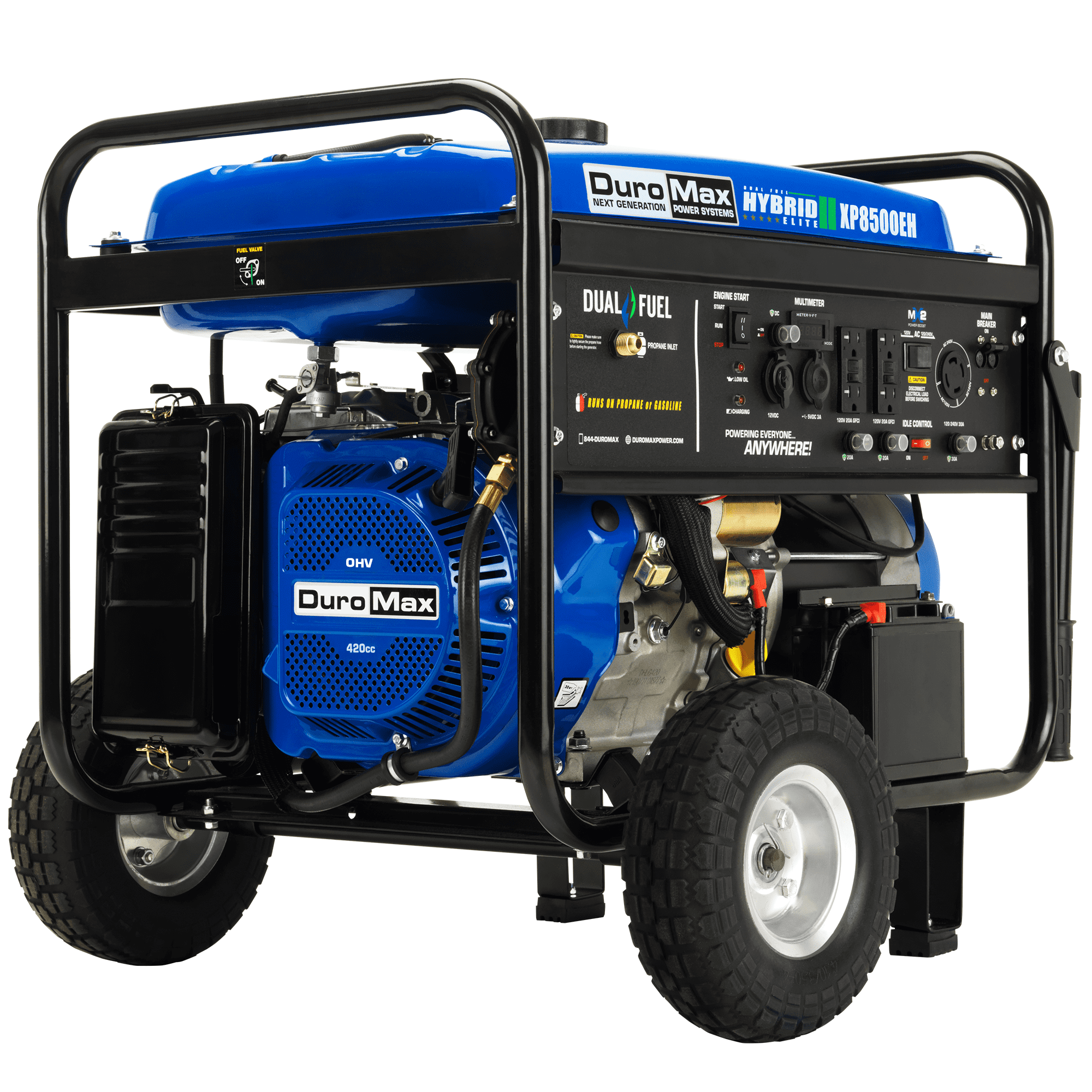 DuroMax XP8500EH Portable Generator, 8500W Dual Fuel Gas Propane, Low ...