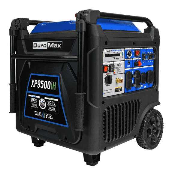 DuroMax XP9500iH 9,500 Watt Portable Dual Fuel Inverter Generator ...